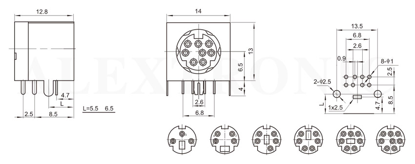 MINI DIN Socket - ALEXTRONIC - Professional in Metal & Plastic Parts ...
